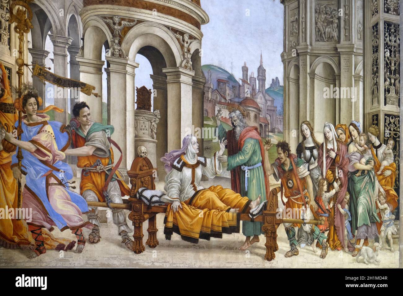Saint John the Evangelist Resurrecting Drusiana, fresco by Filippino ...