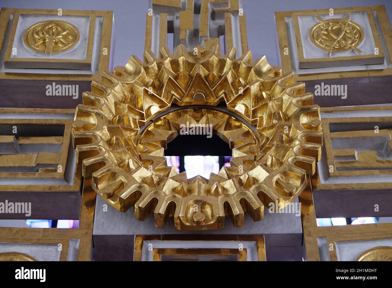 Main altar in the Saint Lawrence church in Kleinostheim, Germany Stock ...