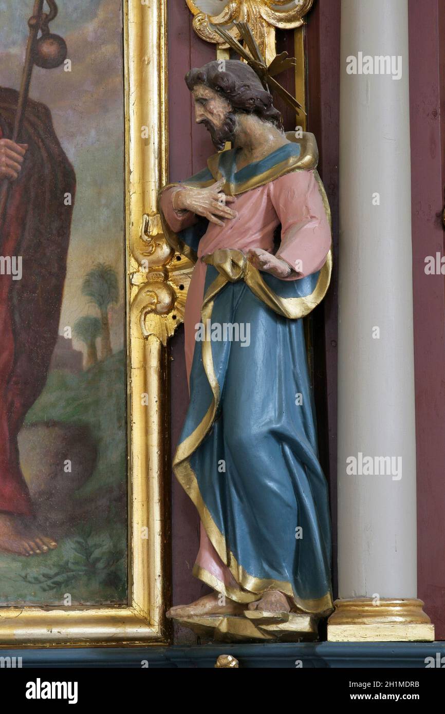Saint Philip statue on the main altar in the chapel of St. James in ...