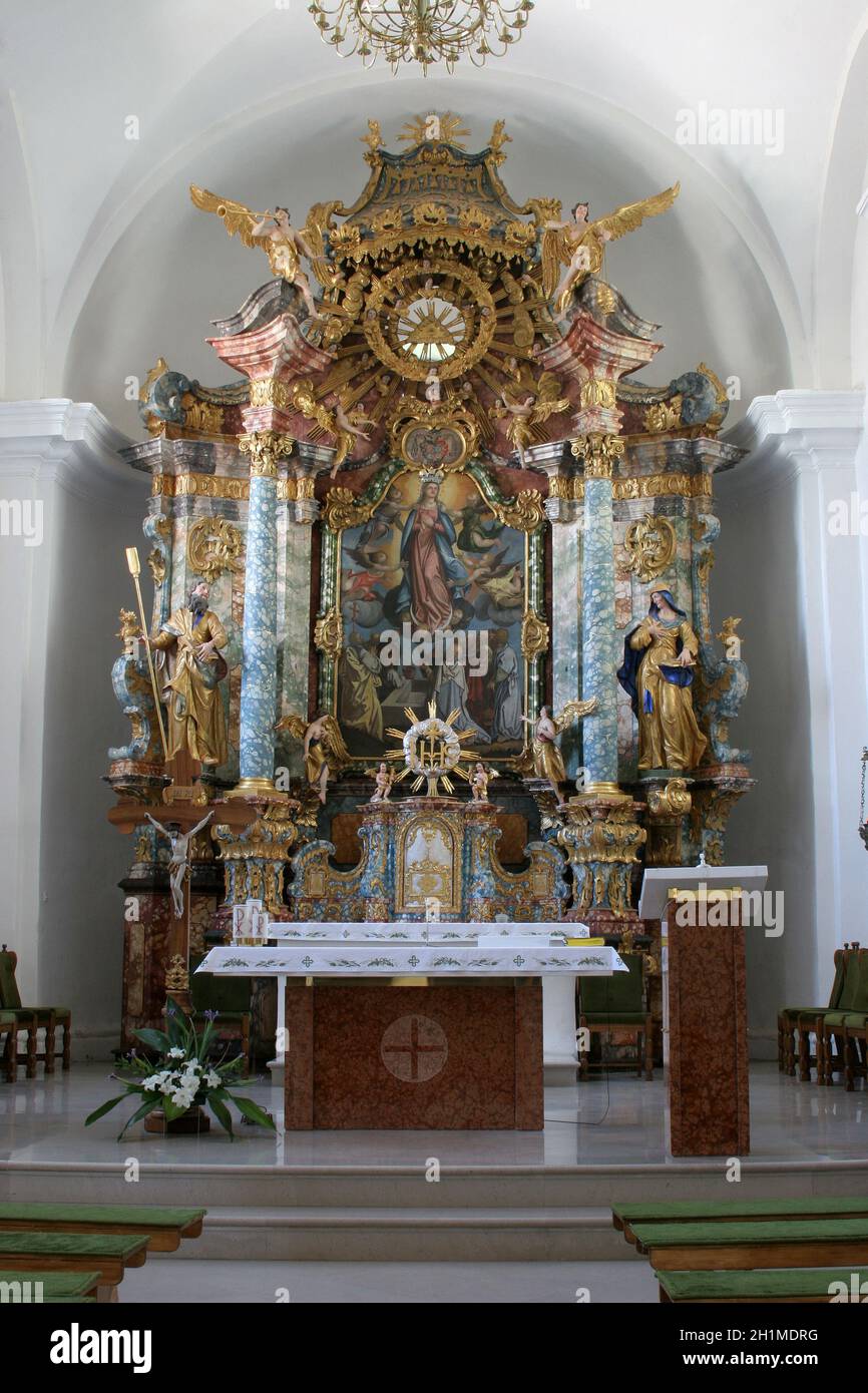 Main altar in the Church of the Assumption of the Virgin Mary in ...