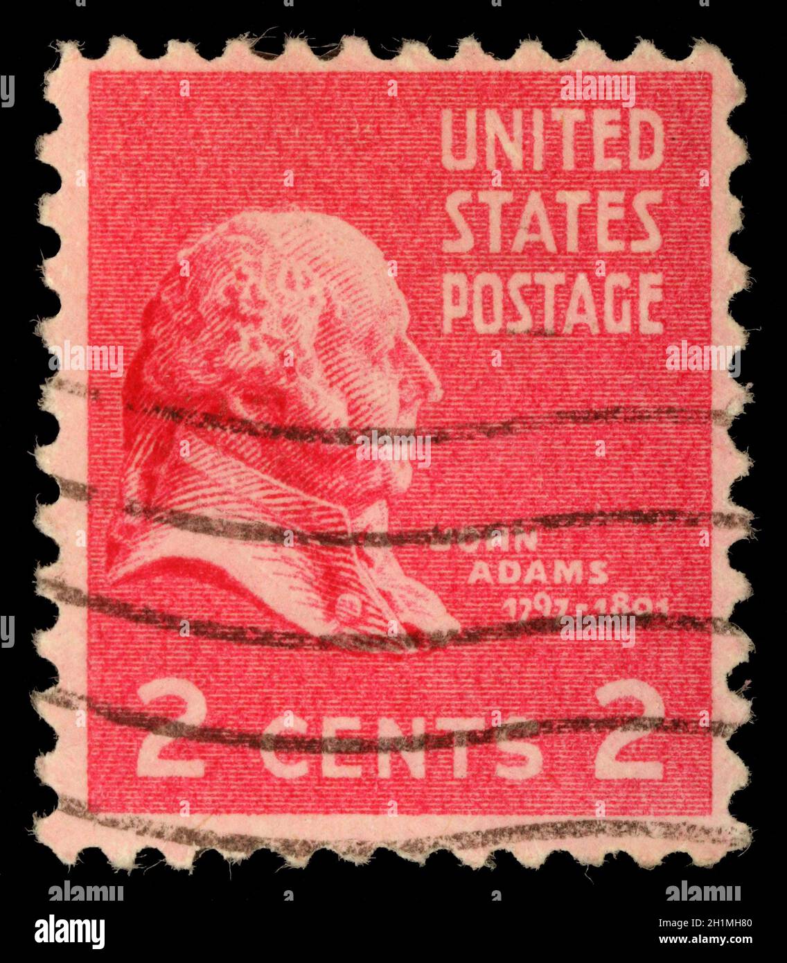 Stamp printed in USA, shows President of the United States, John Adams ...