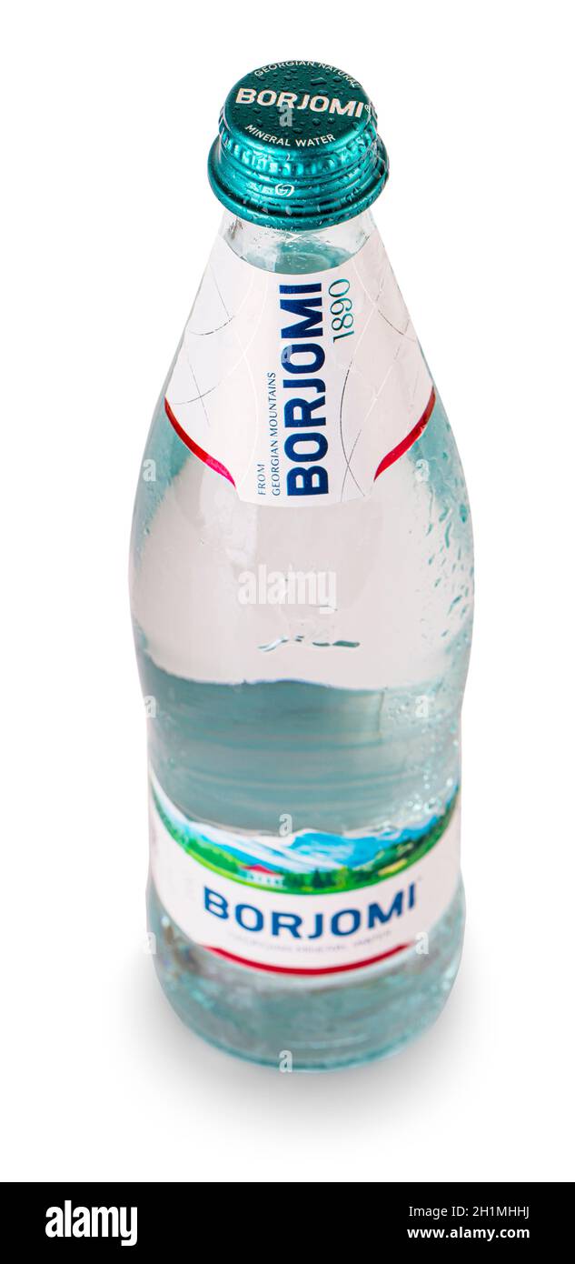 Kamchatka, Russia - MAY 10, 2020: Bottle of Borjomi, a brand of ...
