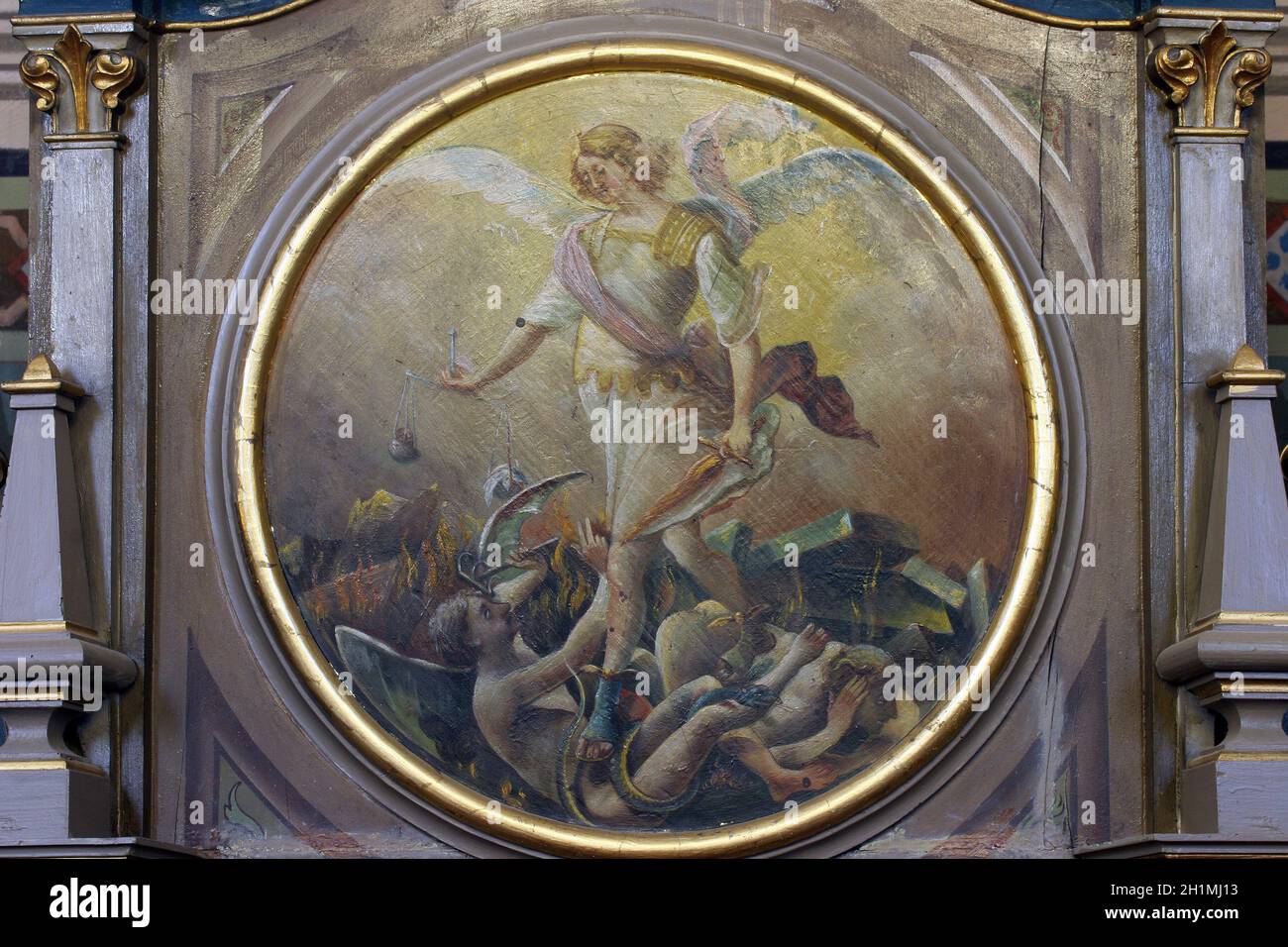 Saint Michael the Archangel, painting in the church of the Saint Peter ...