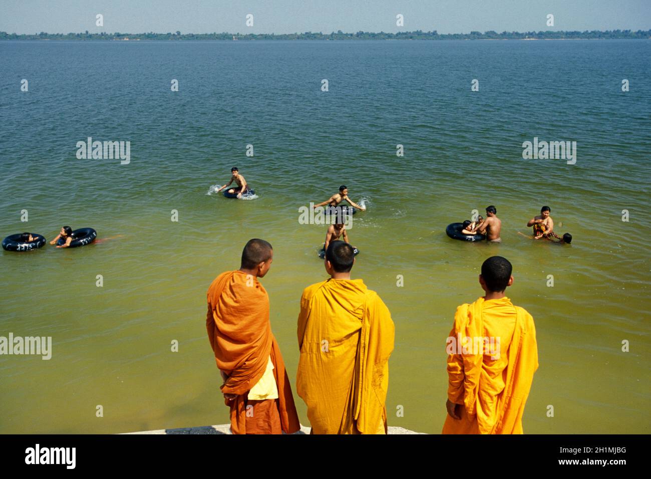 the Lake of West Baray in the Temple City of Angkor near the City of ...