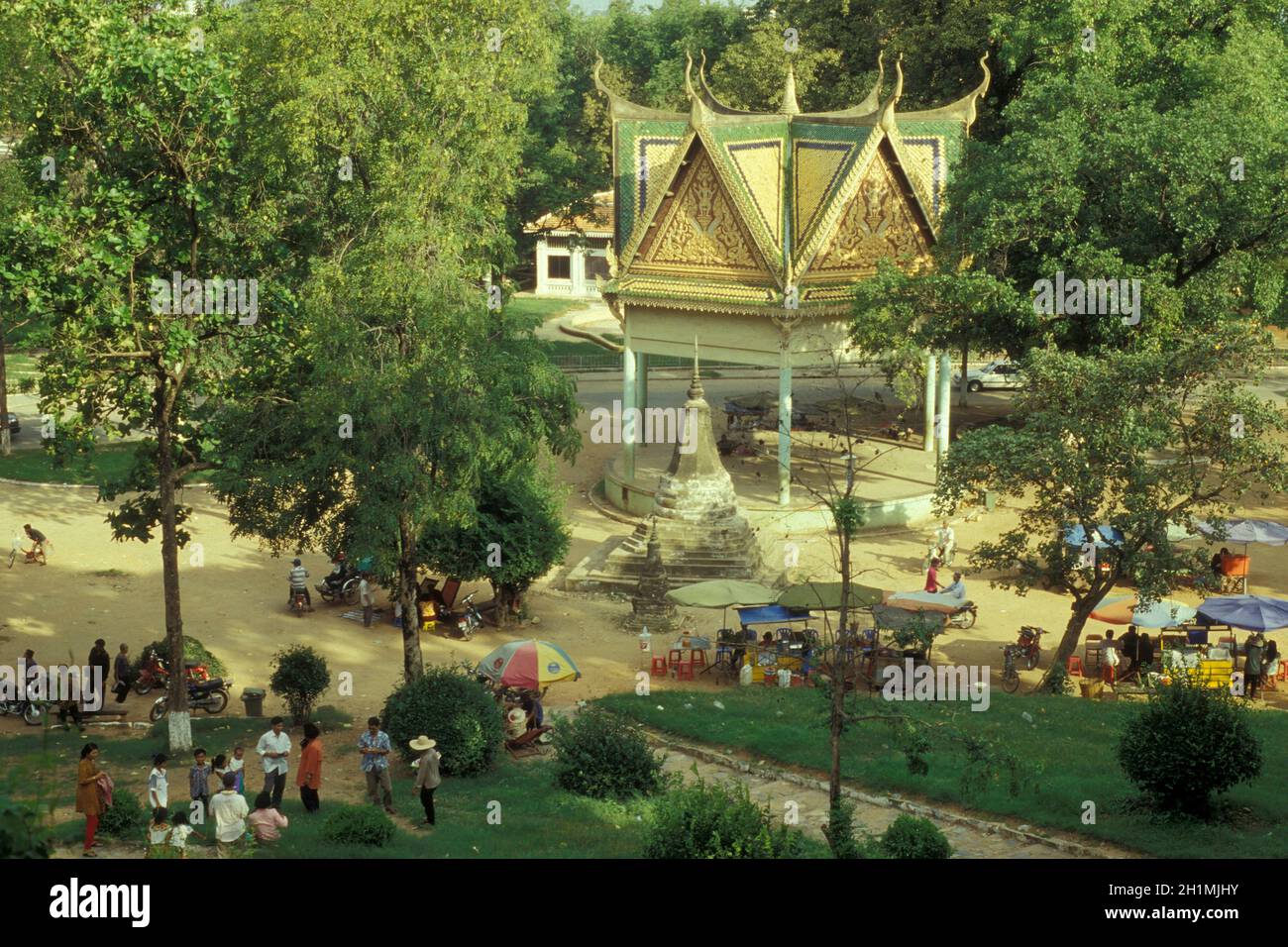 the Wat Phnom Park in the city of Phnom Penh of Cambodia. Cambodia ...