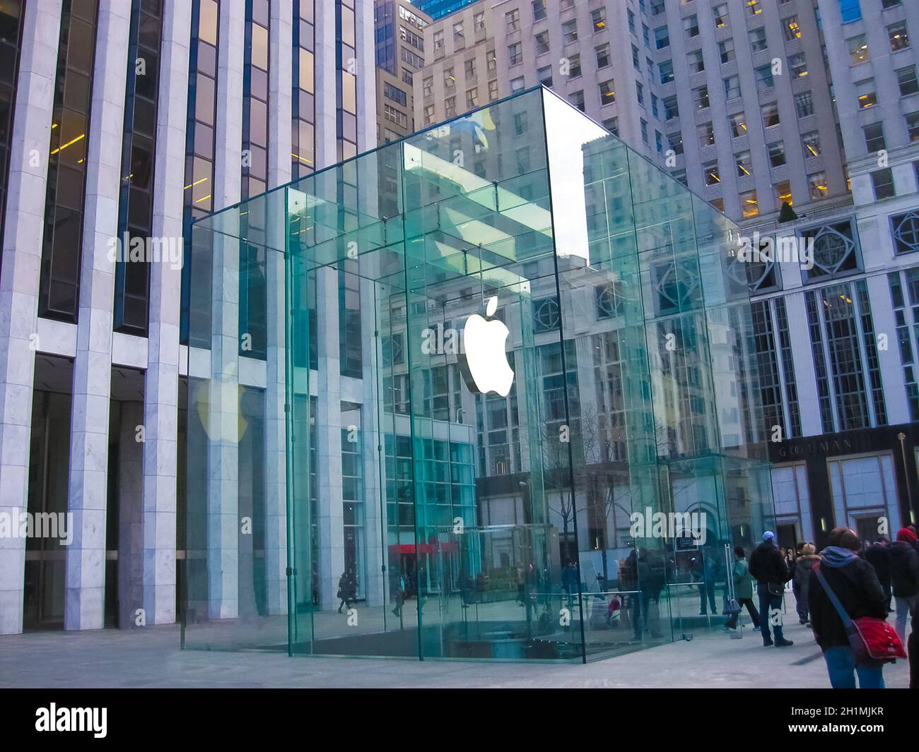 New York, USA - February 13, 2013: Apple store logo on February 13 ...
