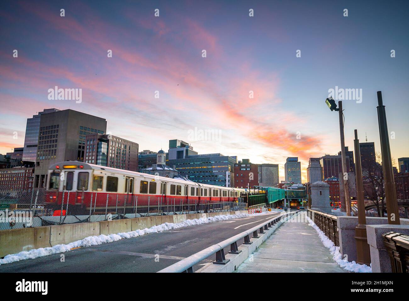 Boston skyline snow hi-res stock photography and images - Alamy