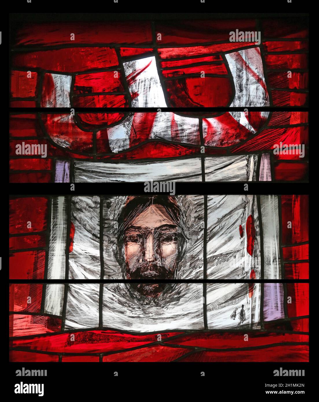 Dying and death, stained glass window by Sieger Koder in Chapel in the ...