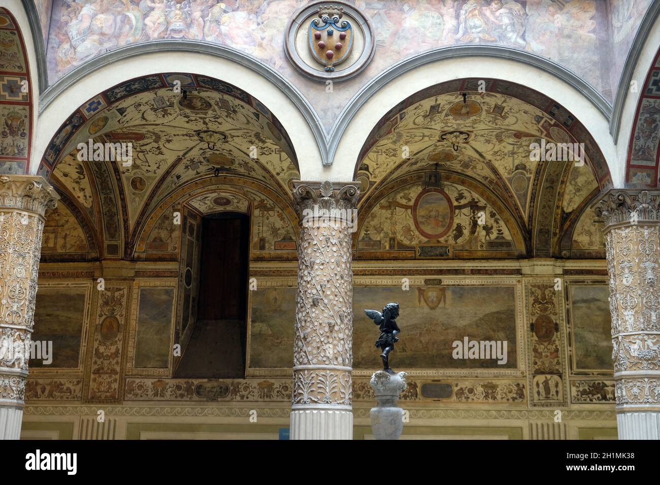 Courtyard of the Palazzo Vecchio (Old Palace) a Massive Romanesque ...