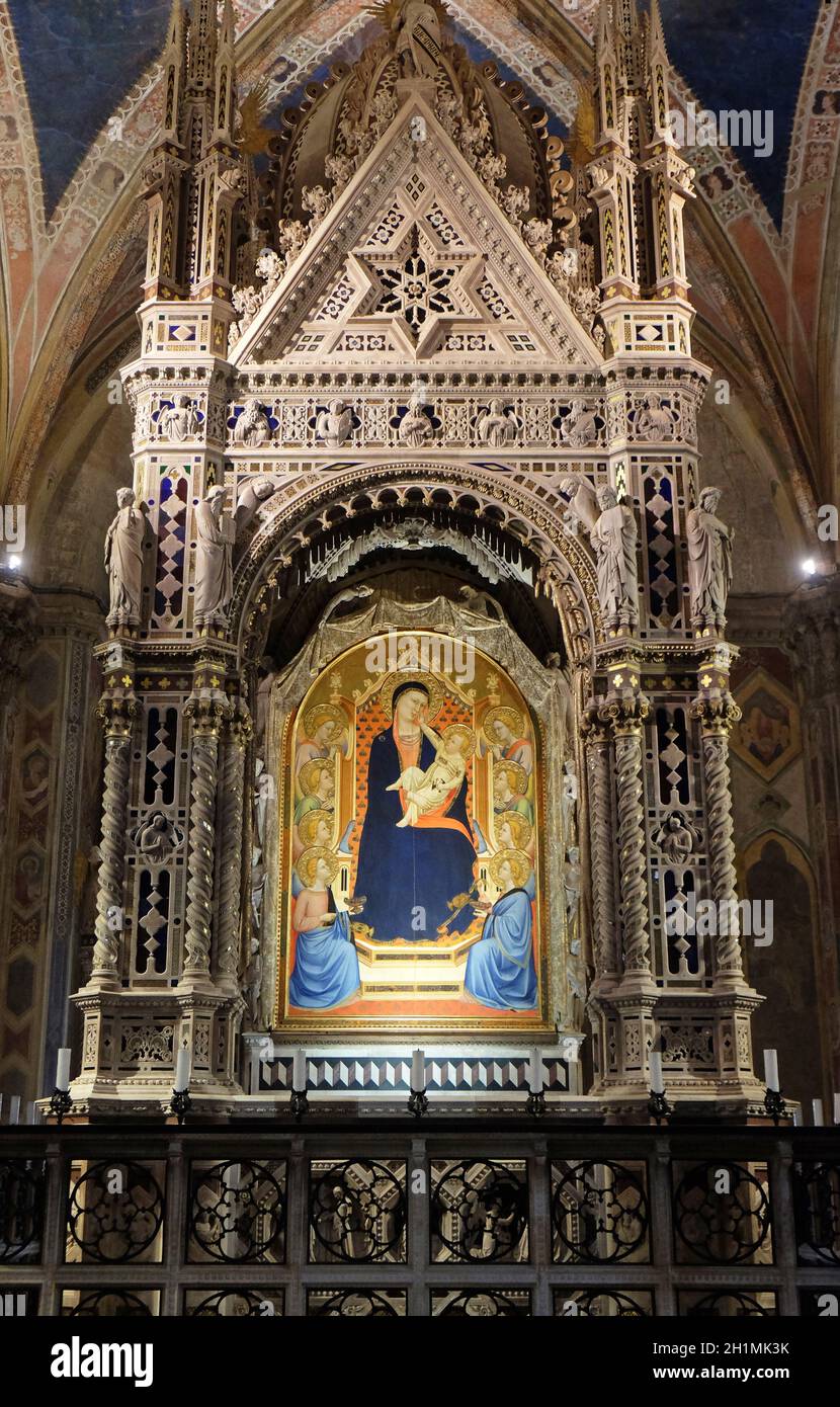 Madonna Child By Bernardo Daddi Altarpiece In Orsanmichele Church In