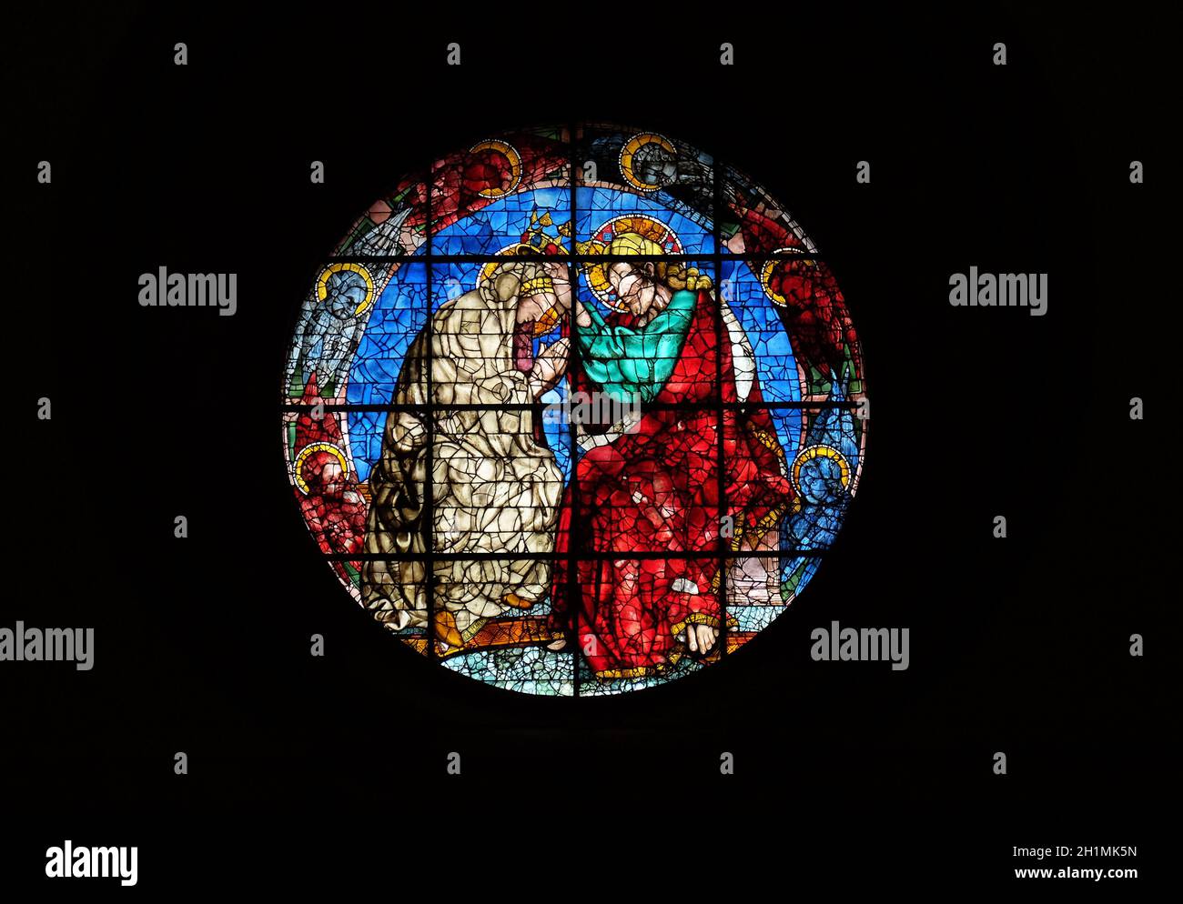 Coronation of the Virgin by Donatello, stained glass window in the ...