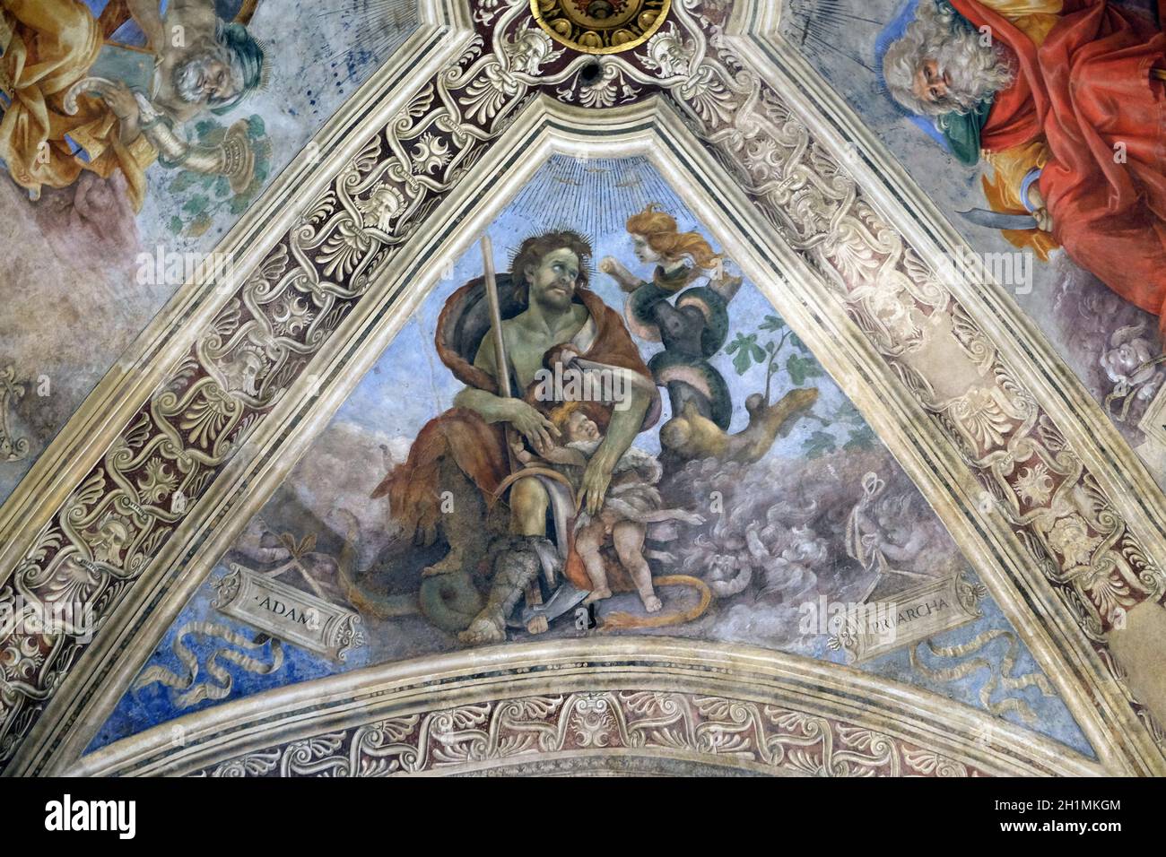 Adam, fresco in Strozzi Chapel by Filippino Lippi, Santa Maria Novella ...