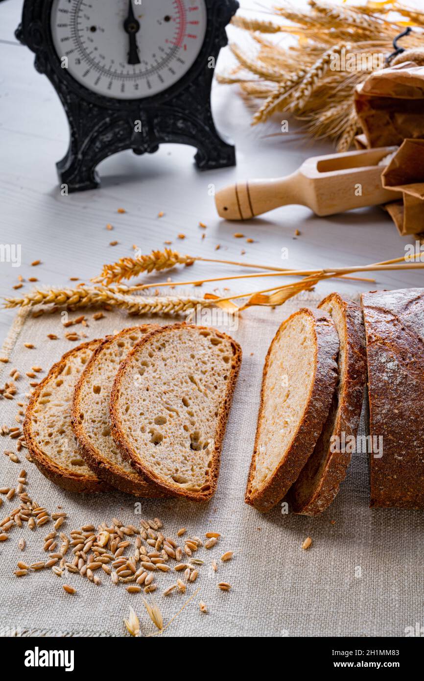Delicious mixed rye bread, also called gray bread Stock Photo - Alamy