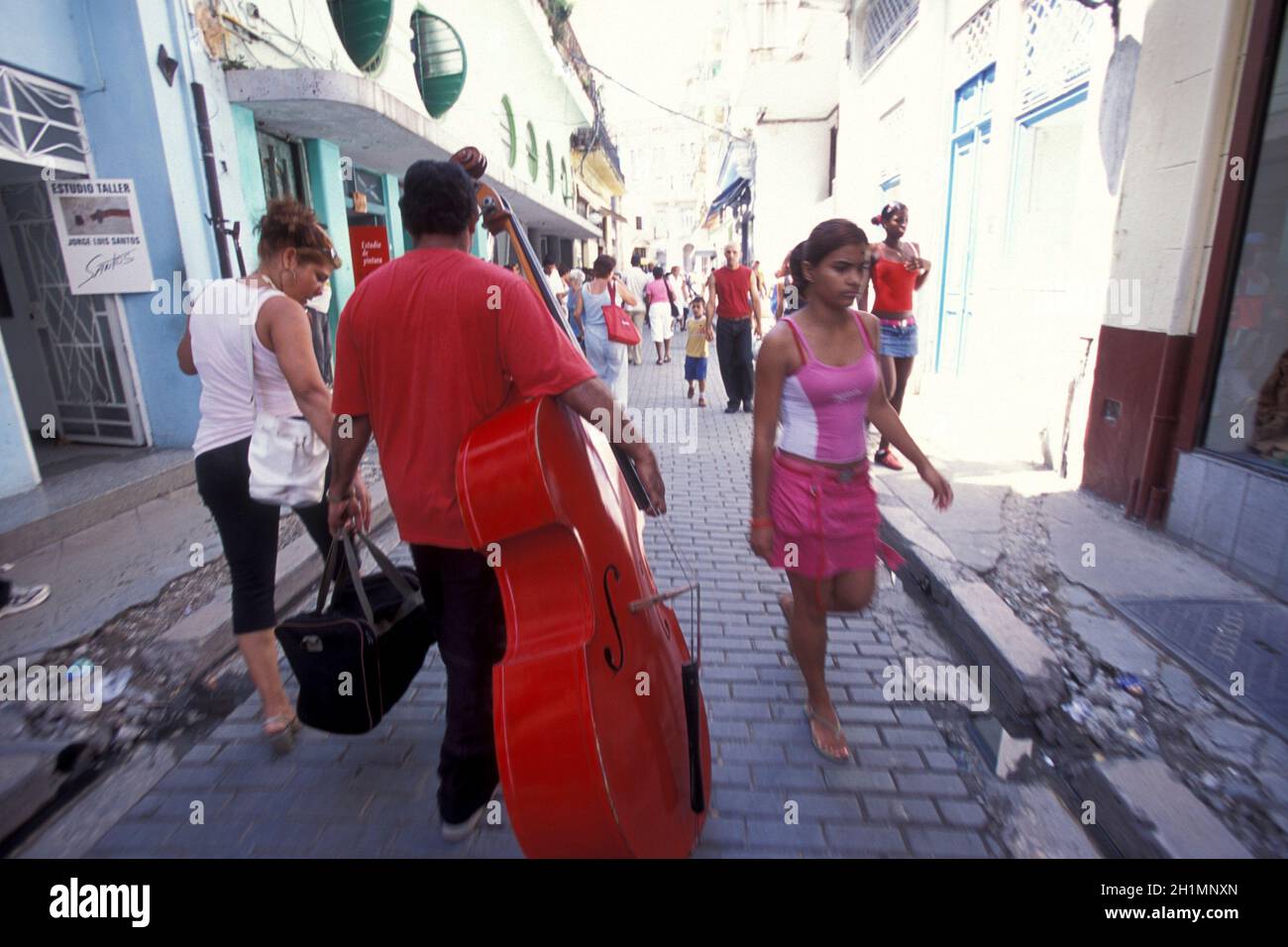 musician on the streets in the city of Havana on Cuba in the caribbean ...
