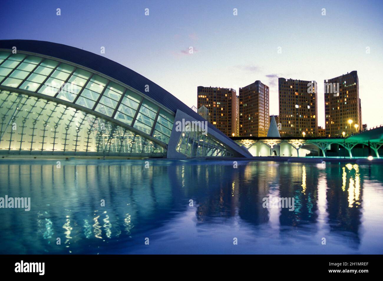 the architecture of l Hemisferic Imax Cinema Theater in the City of ...