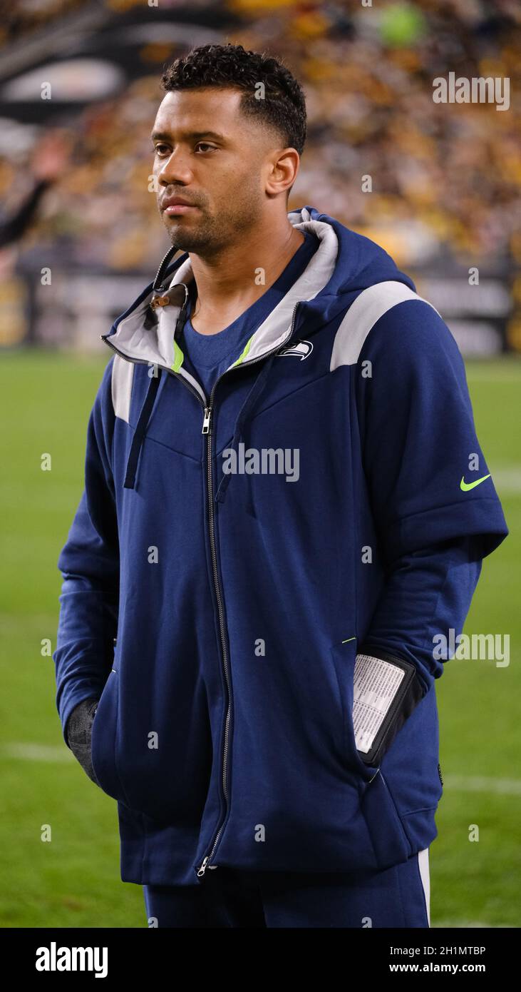 Pittsburgh, PA, USA. 17th Oct, 2021. Russell Wilson during the ...