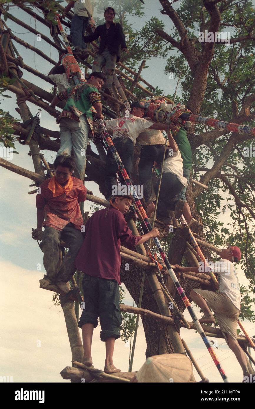 The Traditional Rocket festival Buon Bang Fai in the city of Vientiane ...