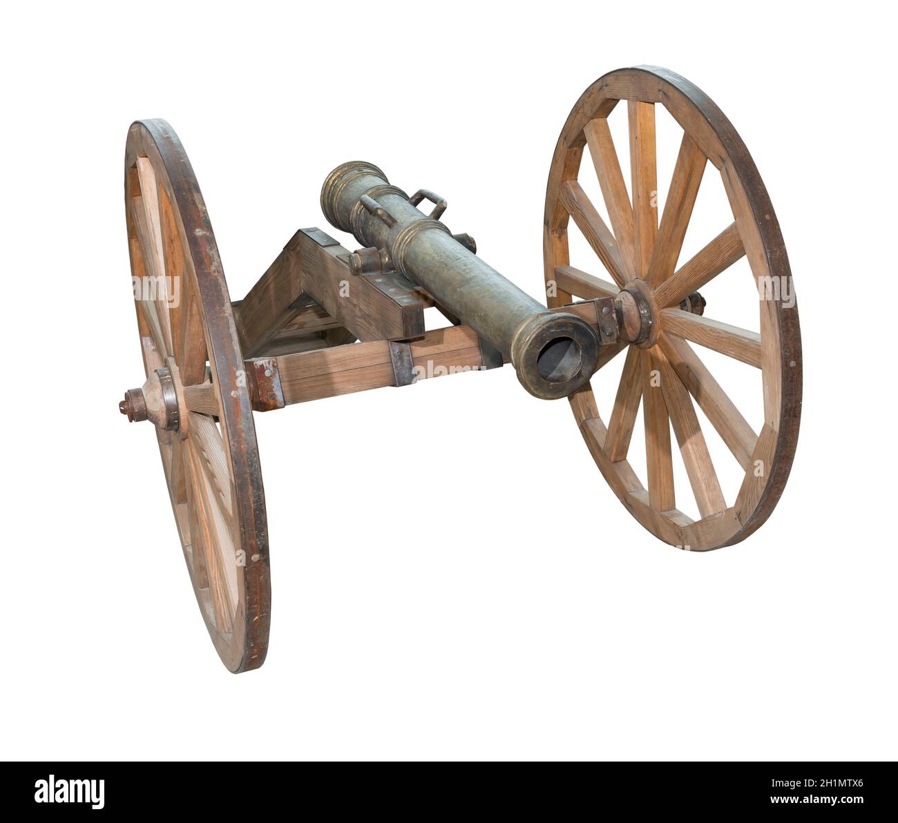 Ancient bronze gun-is isolated on the white Stock Photo - Alamy
