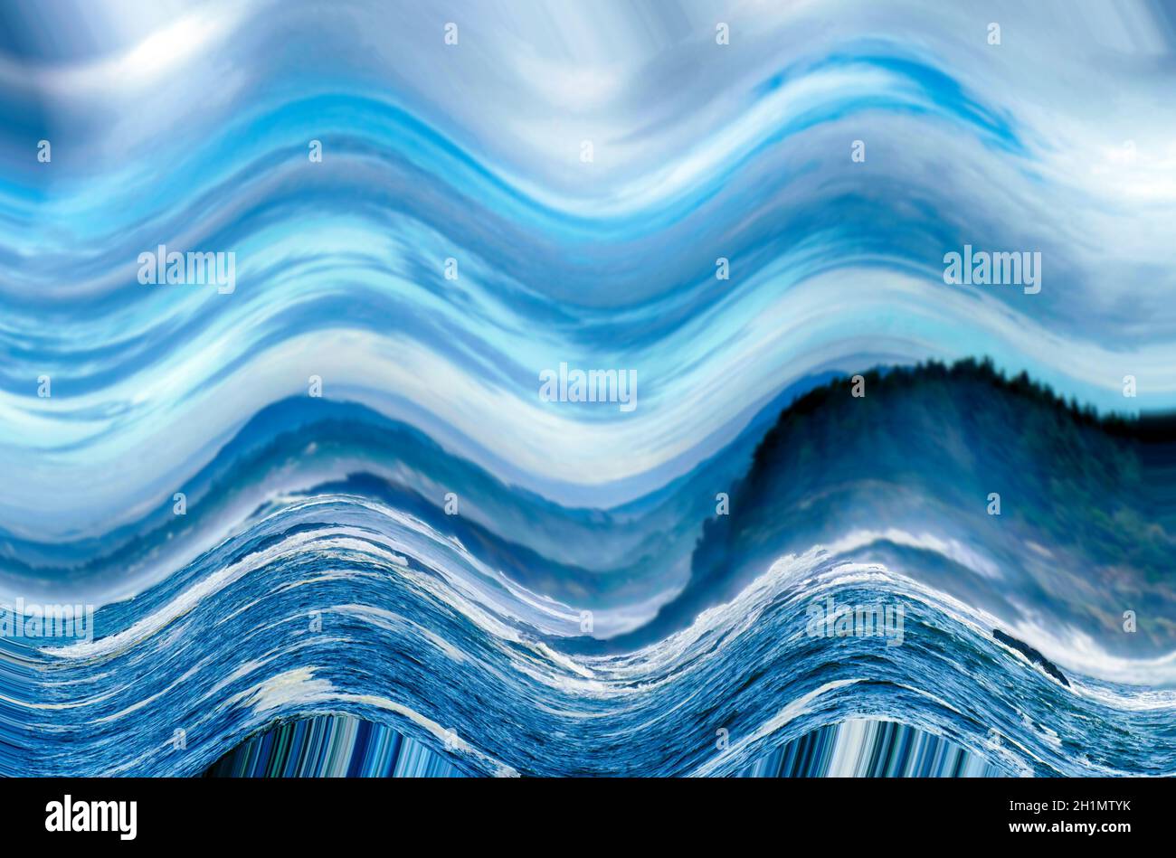 Beautiful blue abstract wavy coast pattern of Oregon Stock Photo - Alamy