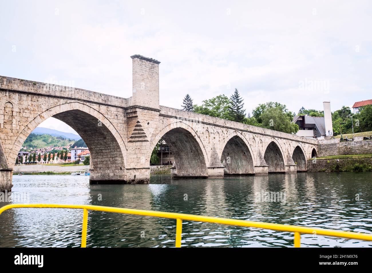 Historic bridge over the Drina River, Famous Tourist Attraction, The ...