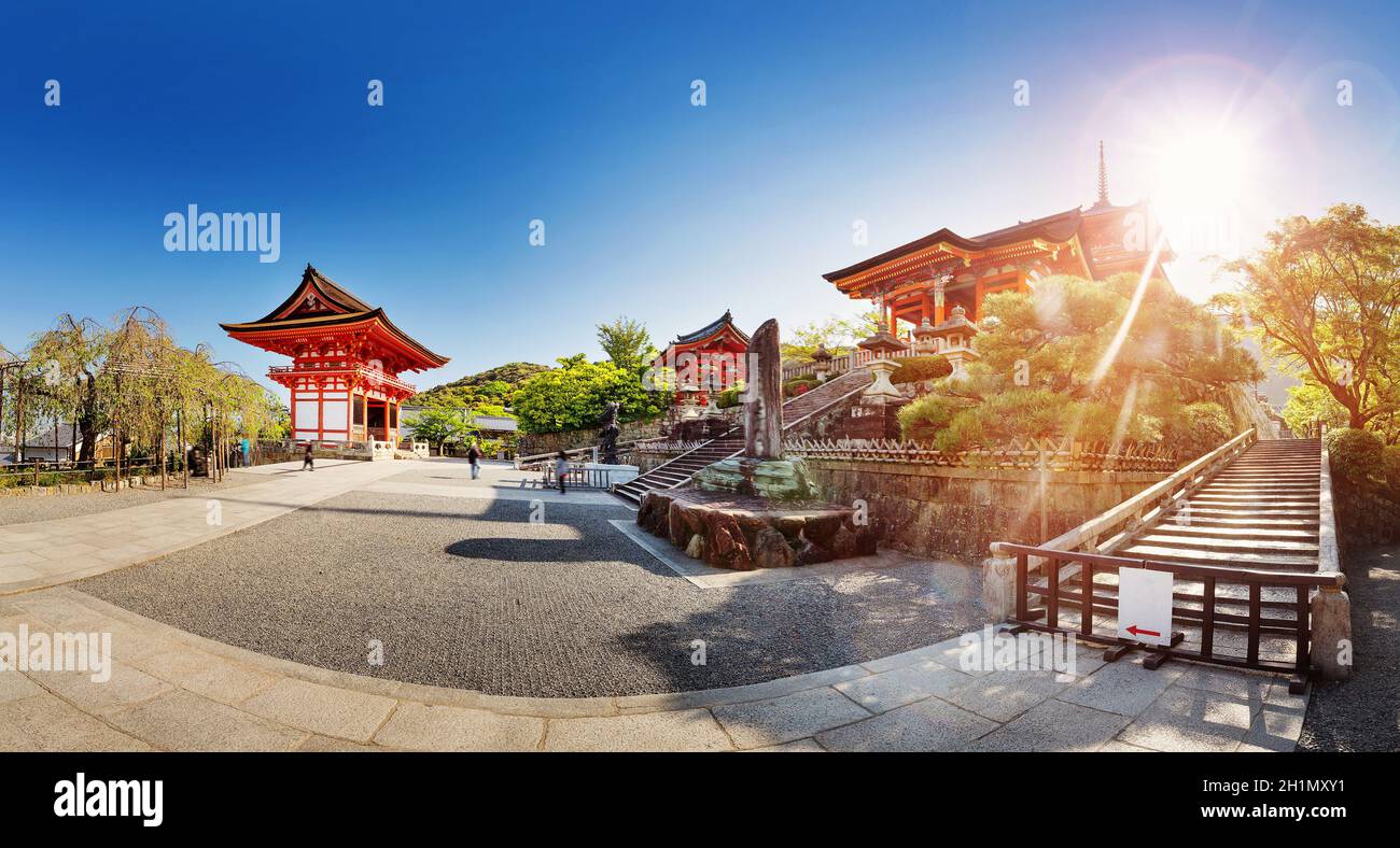 View to Kiyomizu-dera Temple complex with Pagoda in Kyoto, Japan. Shin ...