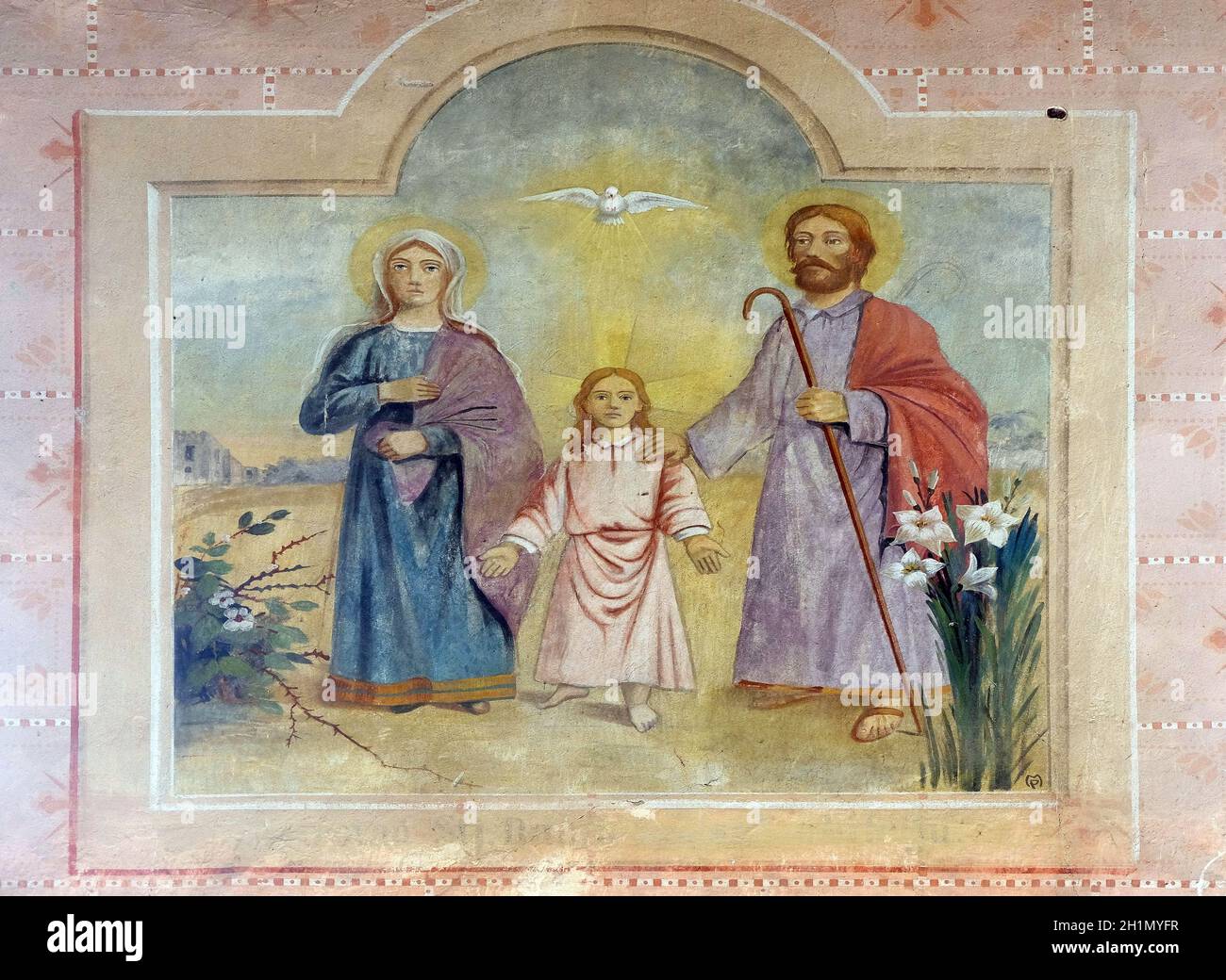 Holy Family, fresco in the Church of Saint Saint Michael in Vugrovec ...