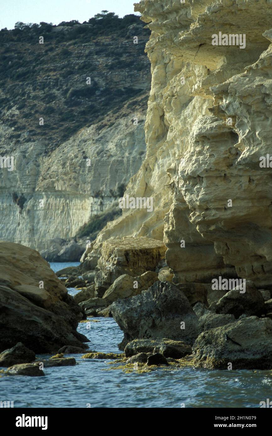 a view and Landscape with the cliffs and coast of Cap Greco on the ...