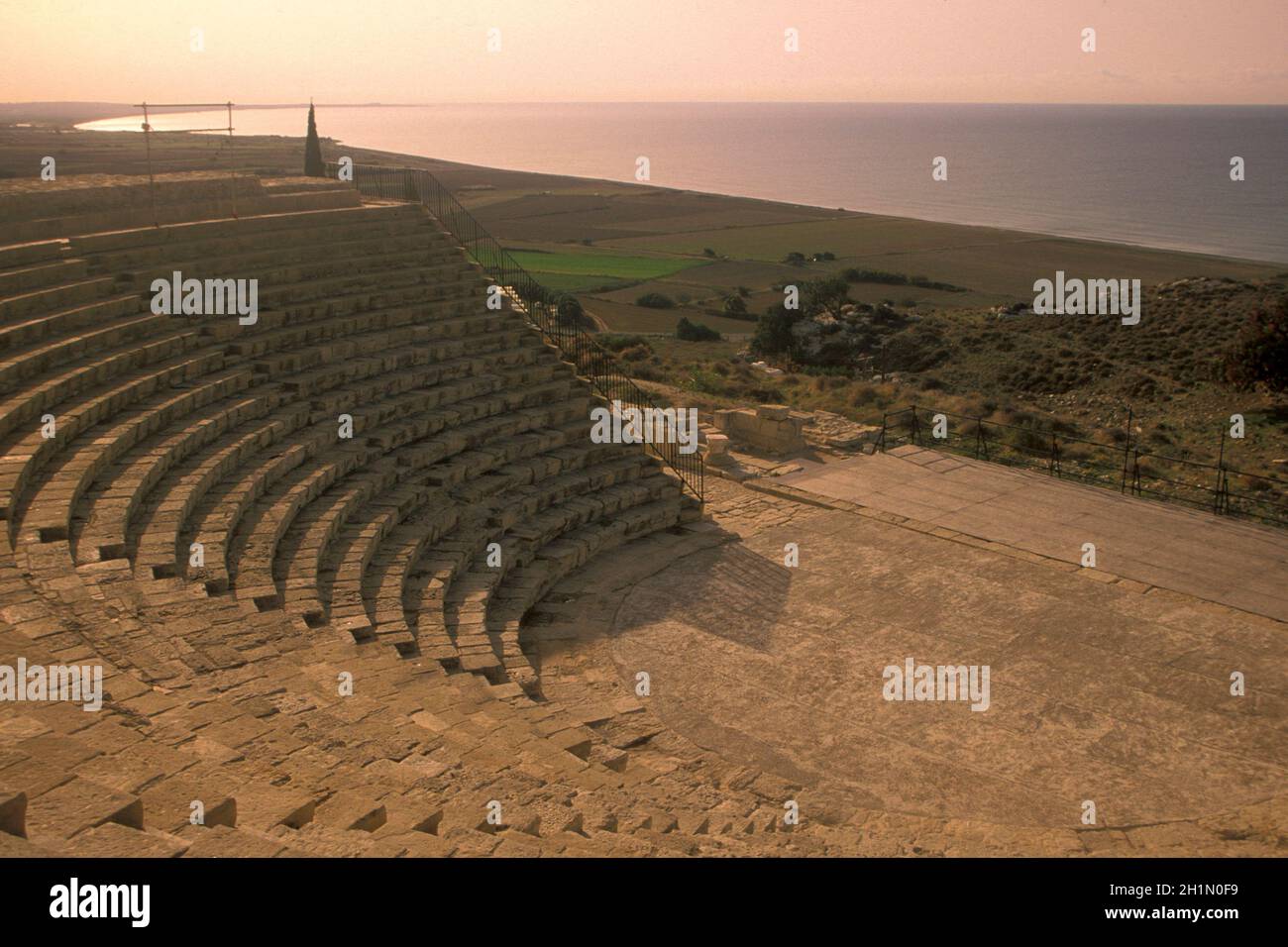 the Amphitheater in the Roman Ruins of Kourion in the south of Cyprus ...