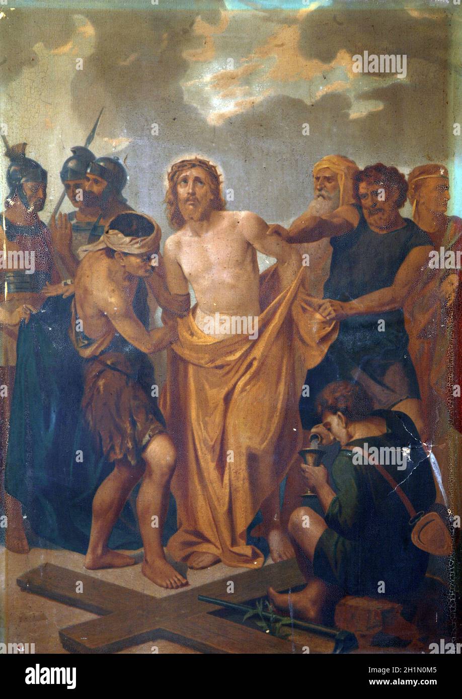 10th Stations of the Cross, Jesus is stripped of His garments Stock ...