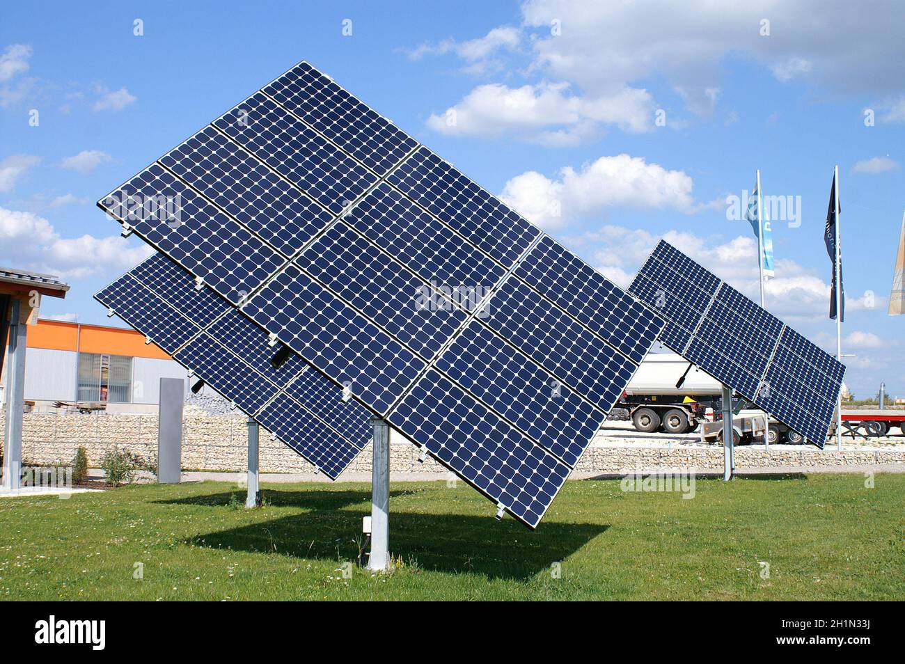 Solar panels on with a blue photocell, replacing old sources of ...