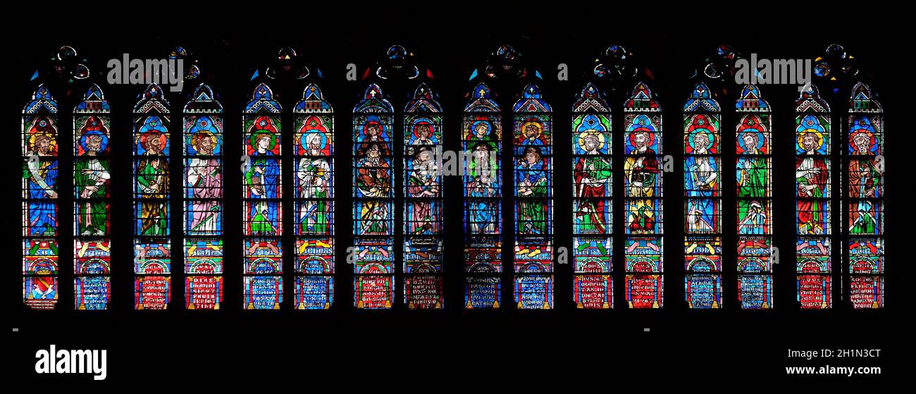 Prophets, stained glass window in the Notre Dame Cathedral, UNESCO ...