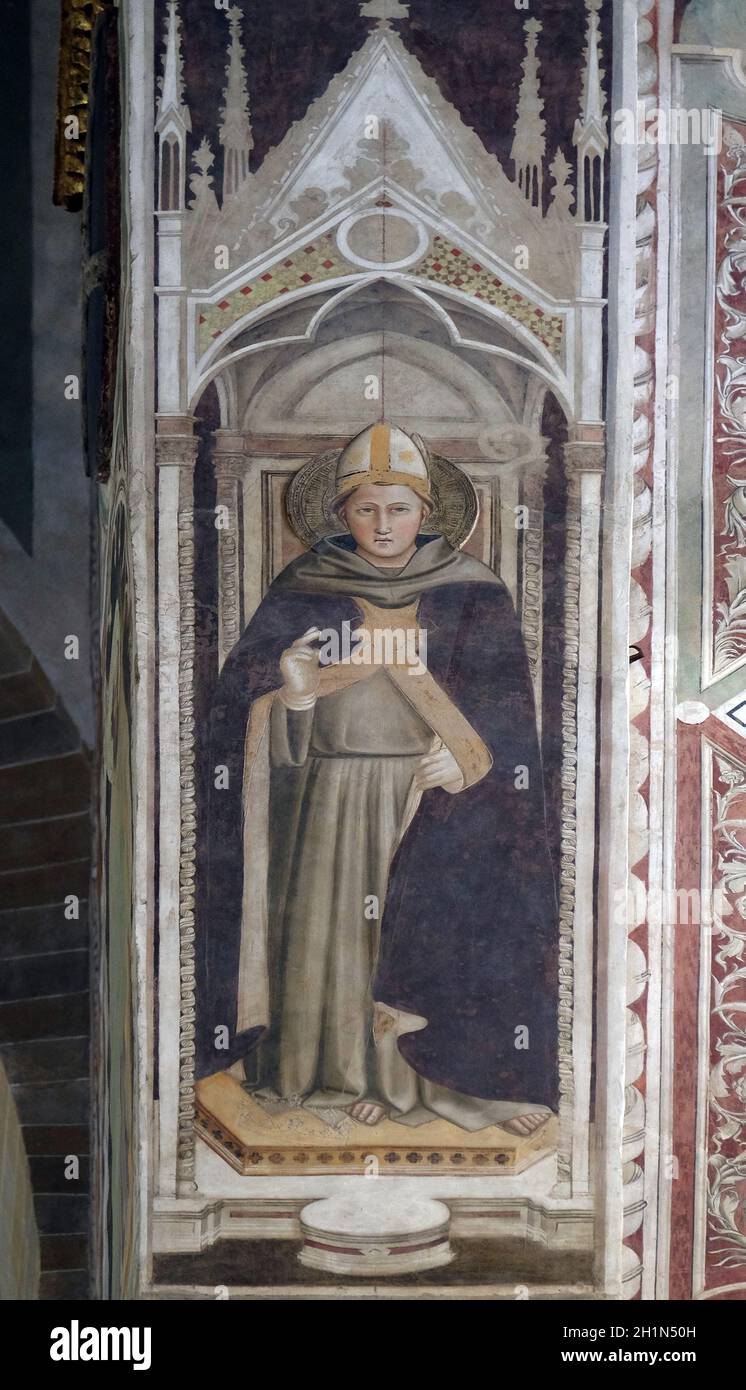 Saint, fresco in Basilica of Santa Croce (Basilica of the Holy Cross ...