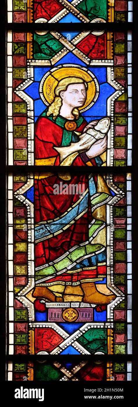 Saint Raphael the Archangel, stained glass window in the Basilica di ...