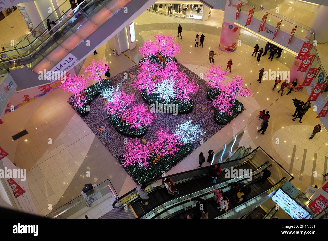 The Chinese new Year of Monkey set up in shopping mall at downtown in ...