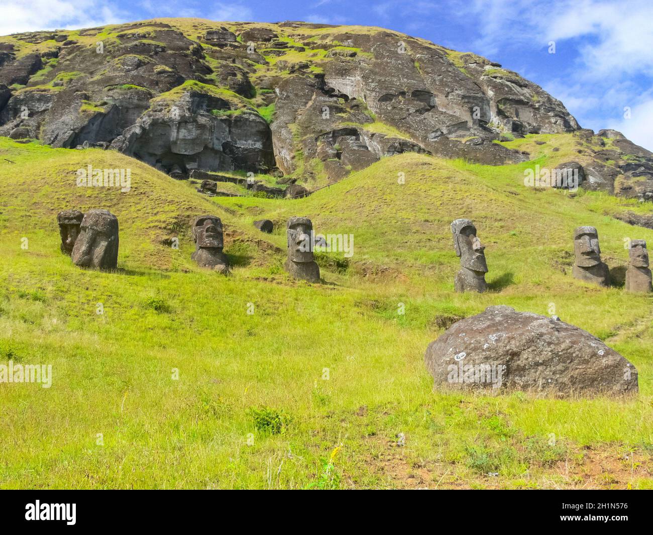 Statues of the gods of Easter Island. Ancient statues of ancient ...