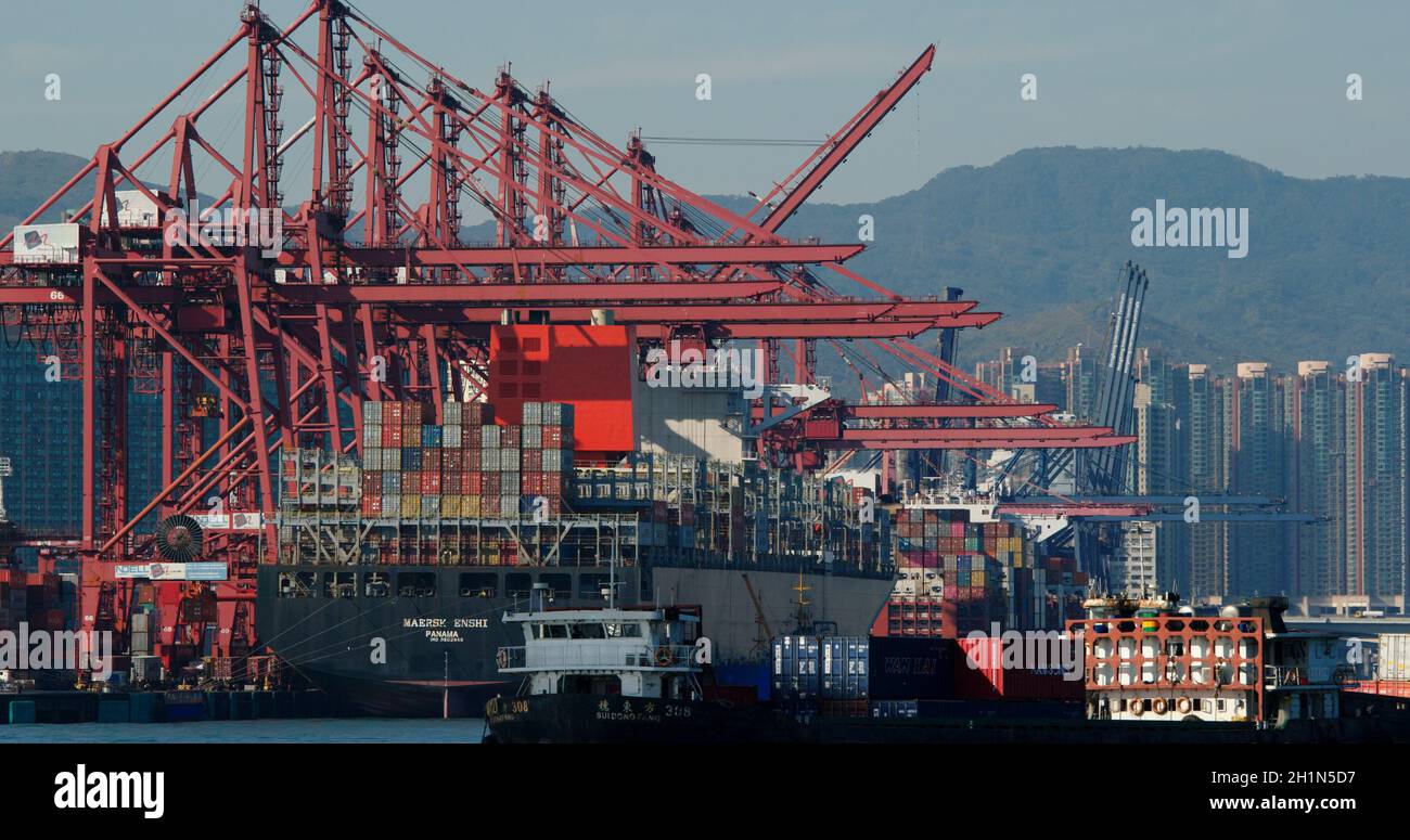 Kwai Tsing, Hong Kong 29 November 2019: Kwai Tsing Container Terminals ...