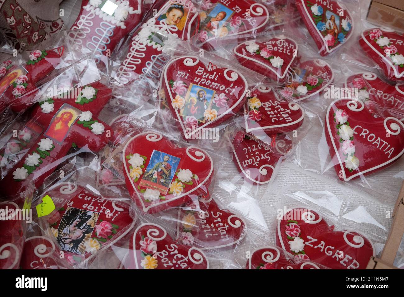 Advent in Zagreb, Croatia. Christmas decorations with traditional ...