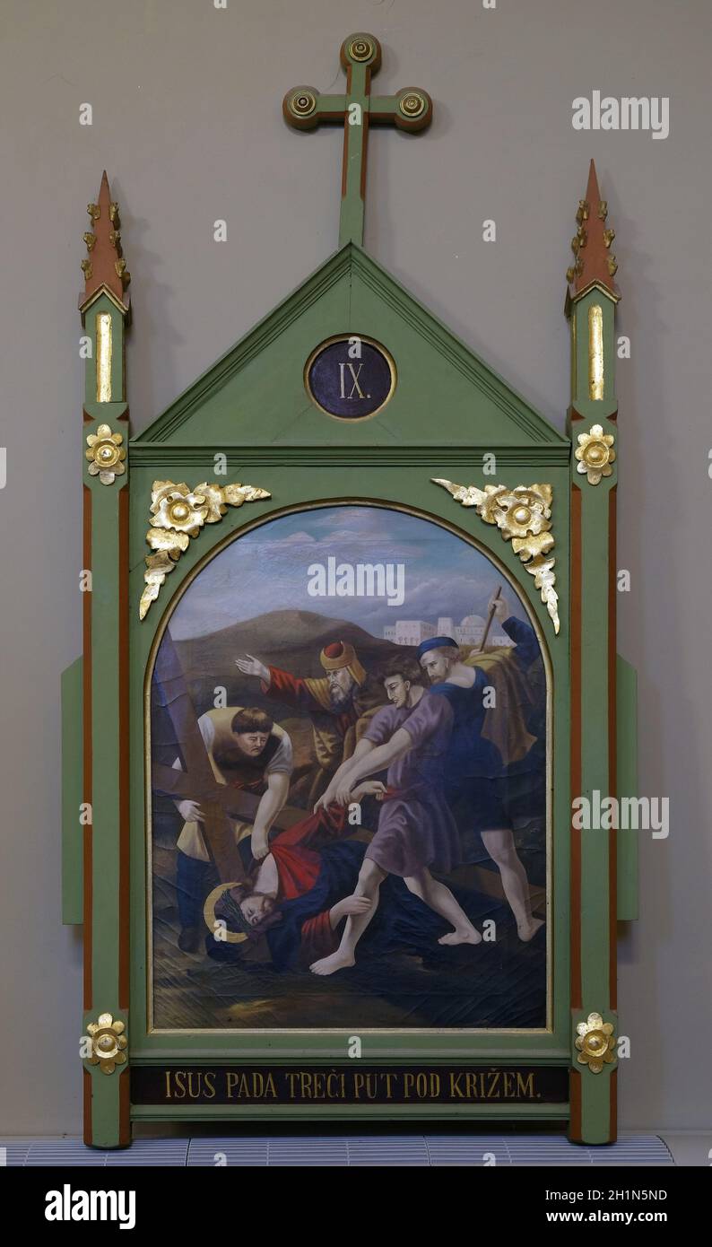 9th Stations of the Cross, Jesus falls the third time, church of Saint ...