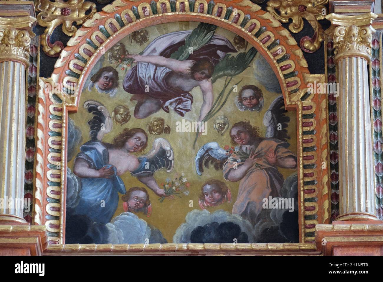 Angels, altarpiece in the chapel of St. Wolfgang in Vukovoj, Croatia ...