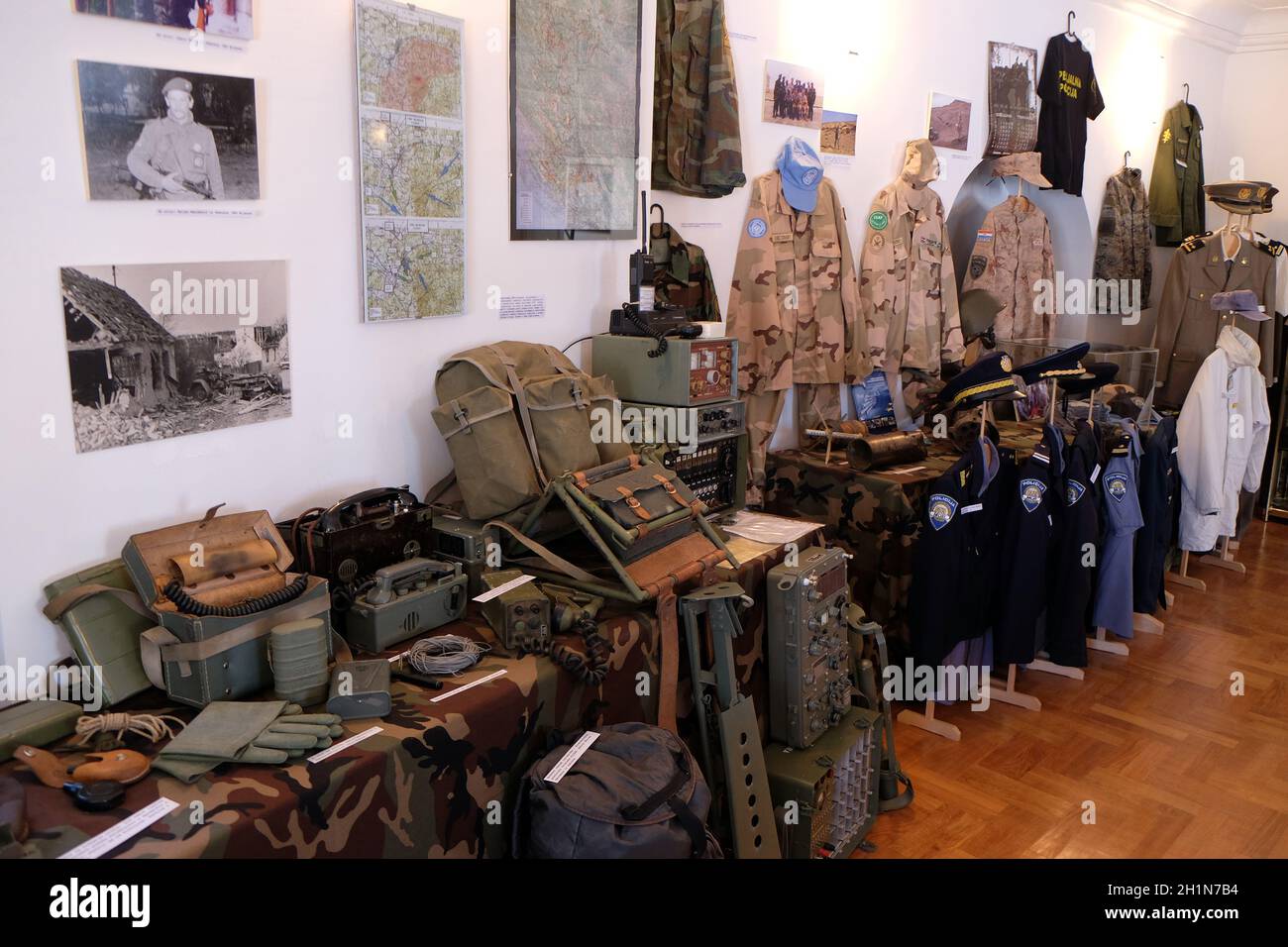 The collection of weapons and equipment used during the war for ...