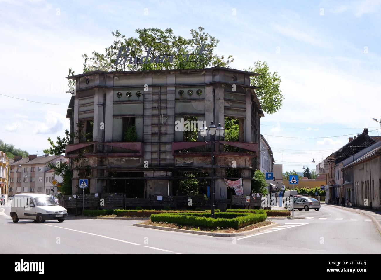 Destroyed house as war aftermath. The Croatian War of Independence was ...