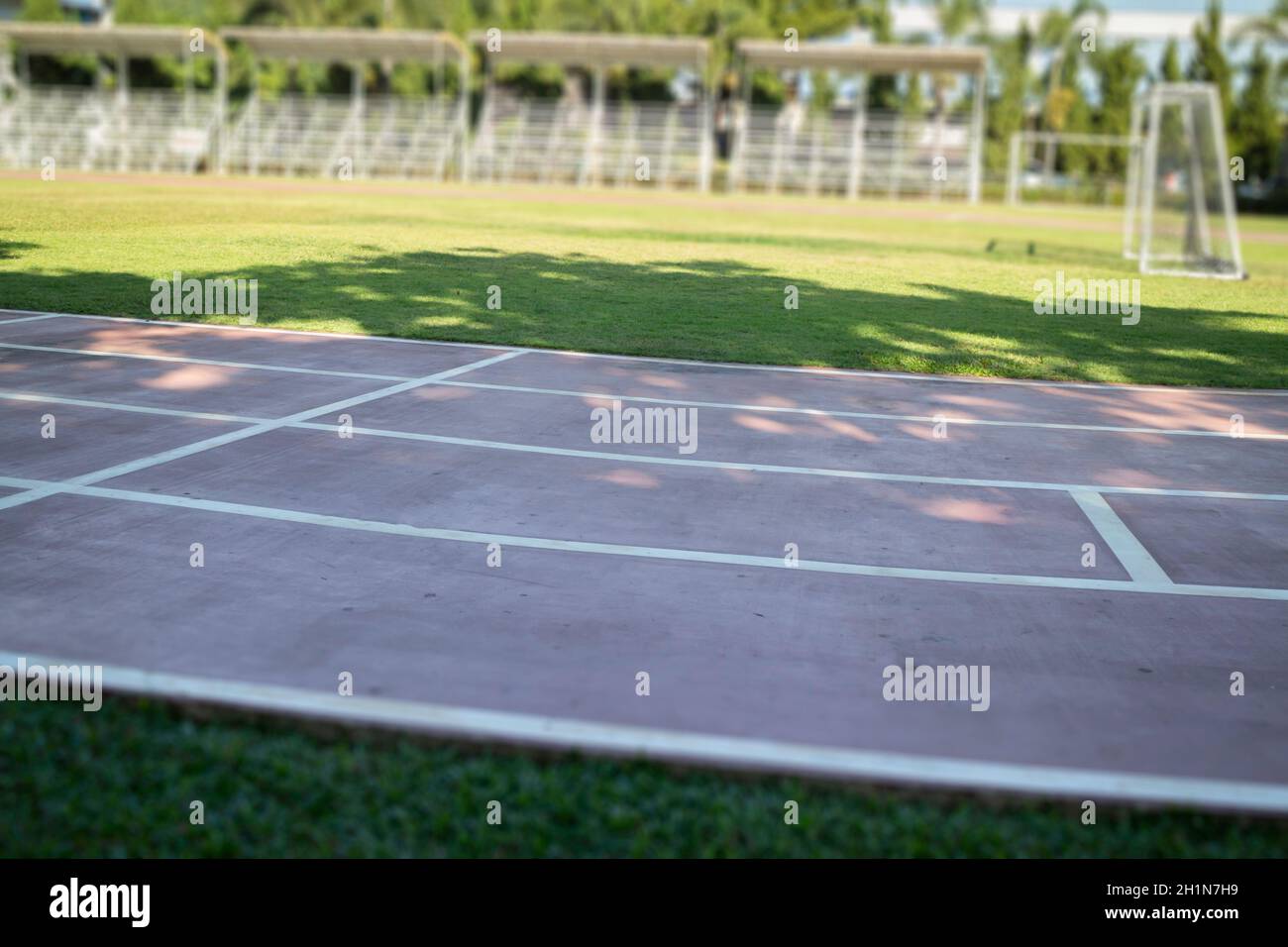 Outdoor track and field stadium with runway, stock photo Stock Photo ...
