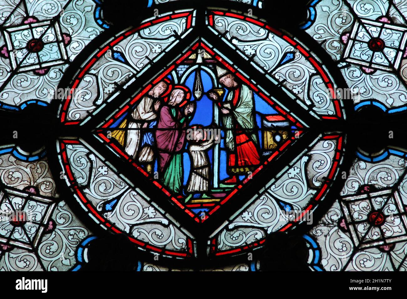 Stained glass window in La Sainte-Chapelle in Paris, France Stock Photo ...