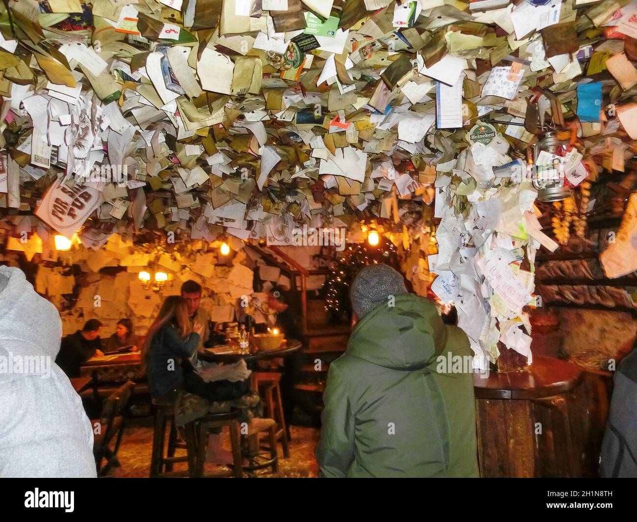 Budapest, Hungary - January 3, 2015: For Sale Pub. This Budapest bar ...