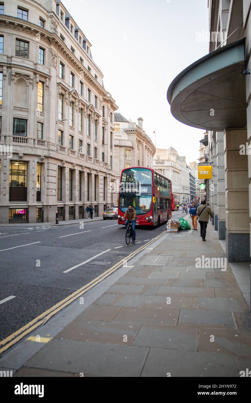 London, UK - February 14, 2020: Buildings with classic architecture in ...
