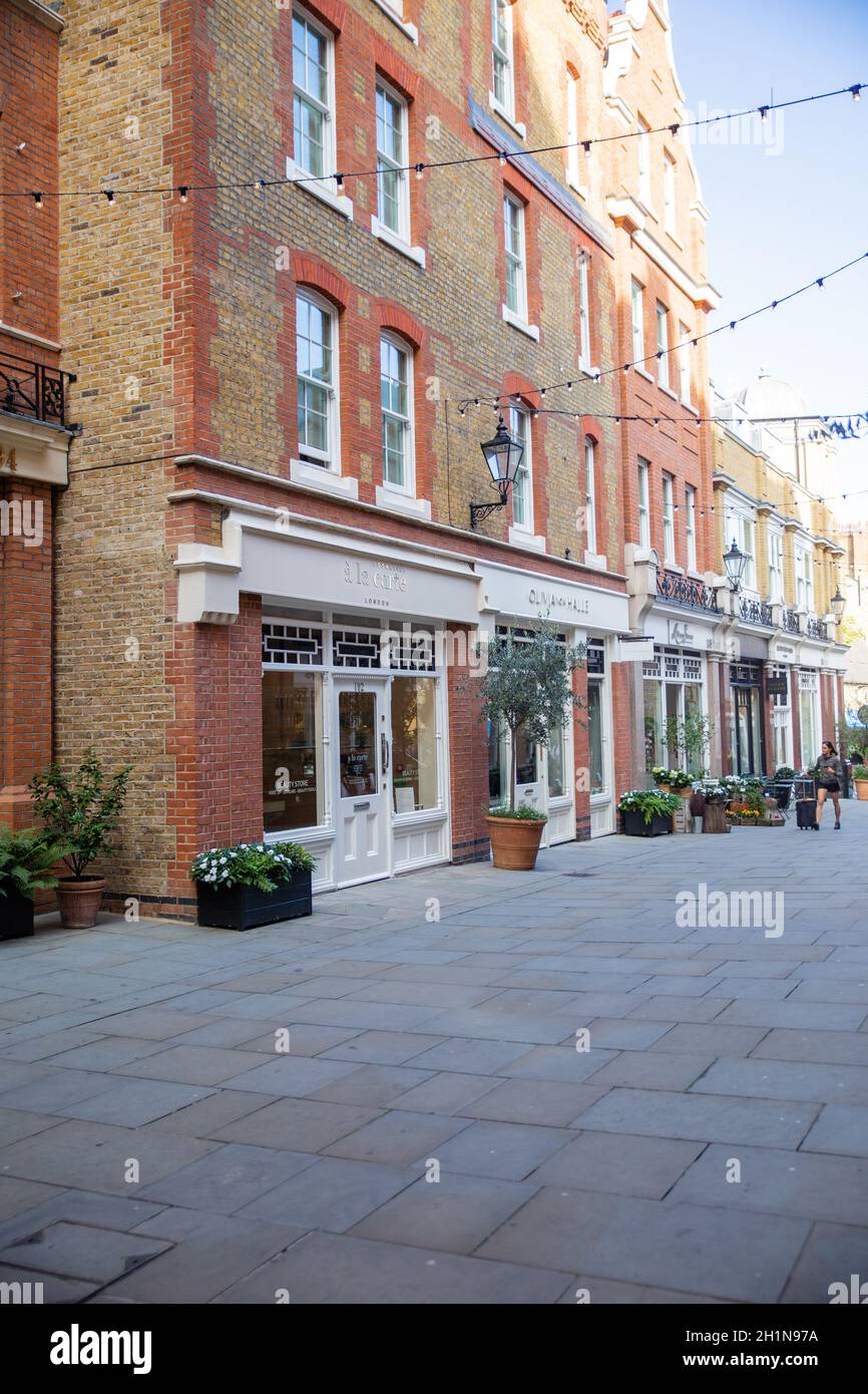 London, UK - February 14, 2020: Front side of British boutique and ...