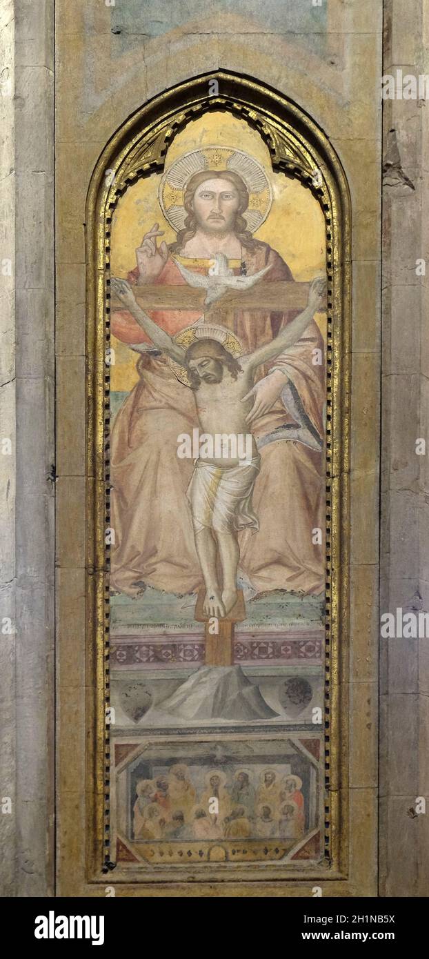 Holy Trinity fresco by Niccolo Gerini in Orsanmichele Church in ...