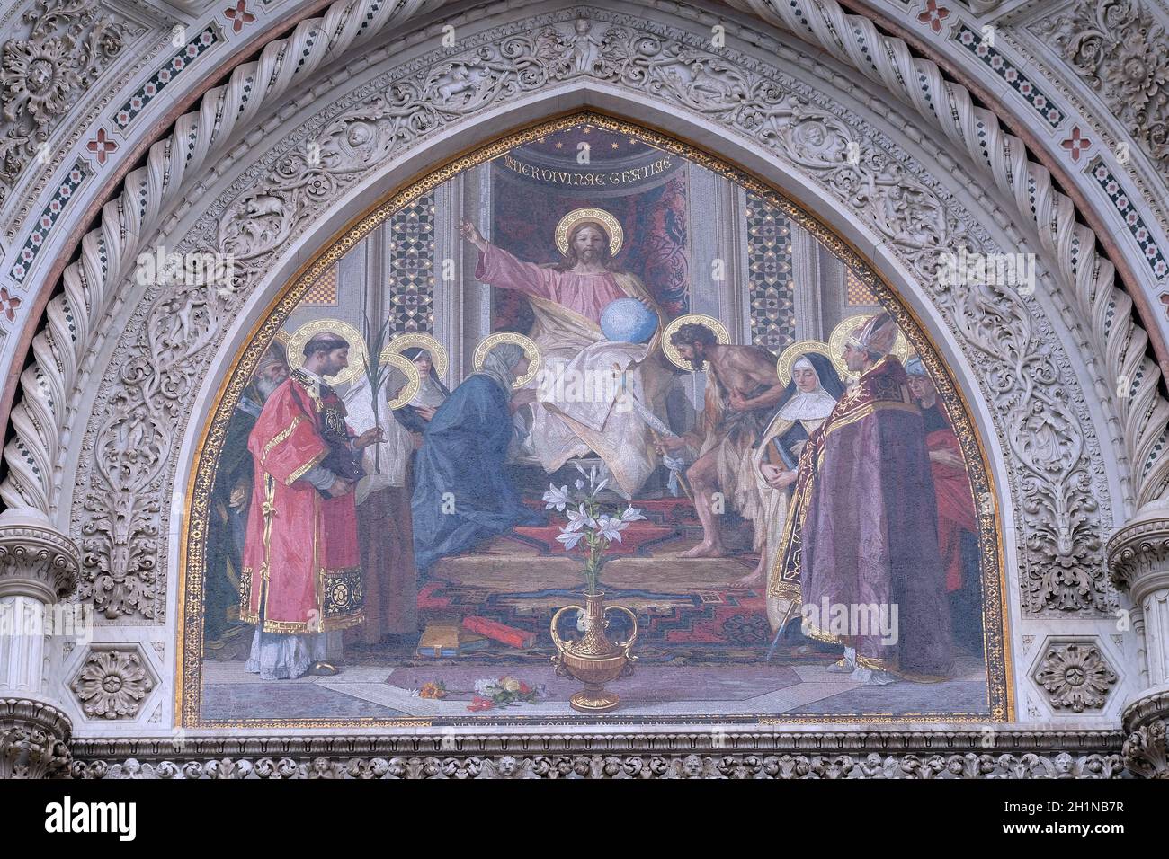 Christ Enthroned with Mary and St. John the Baptist Main Portal of ...