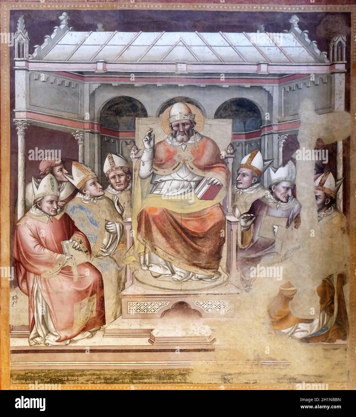 Life of St. Gregory the Great, Gregory blessing enthroned among the ...