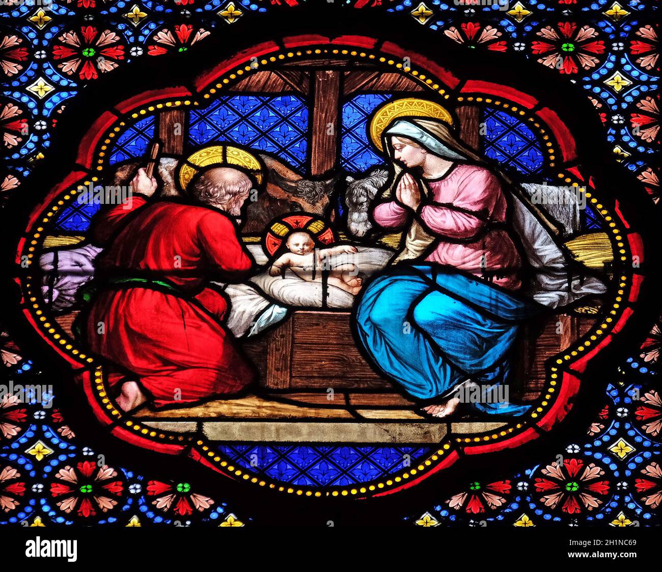 Nativity Scene Stained Glass